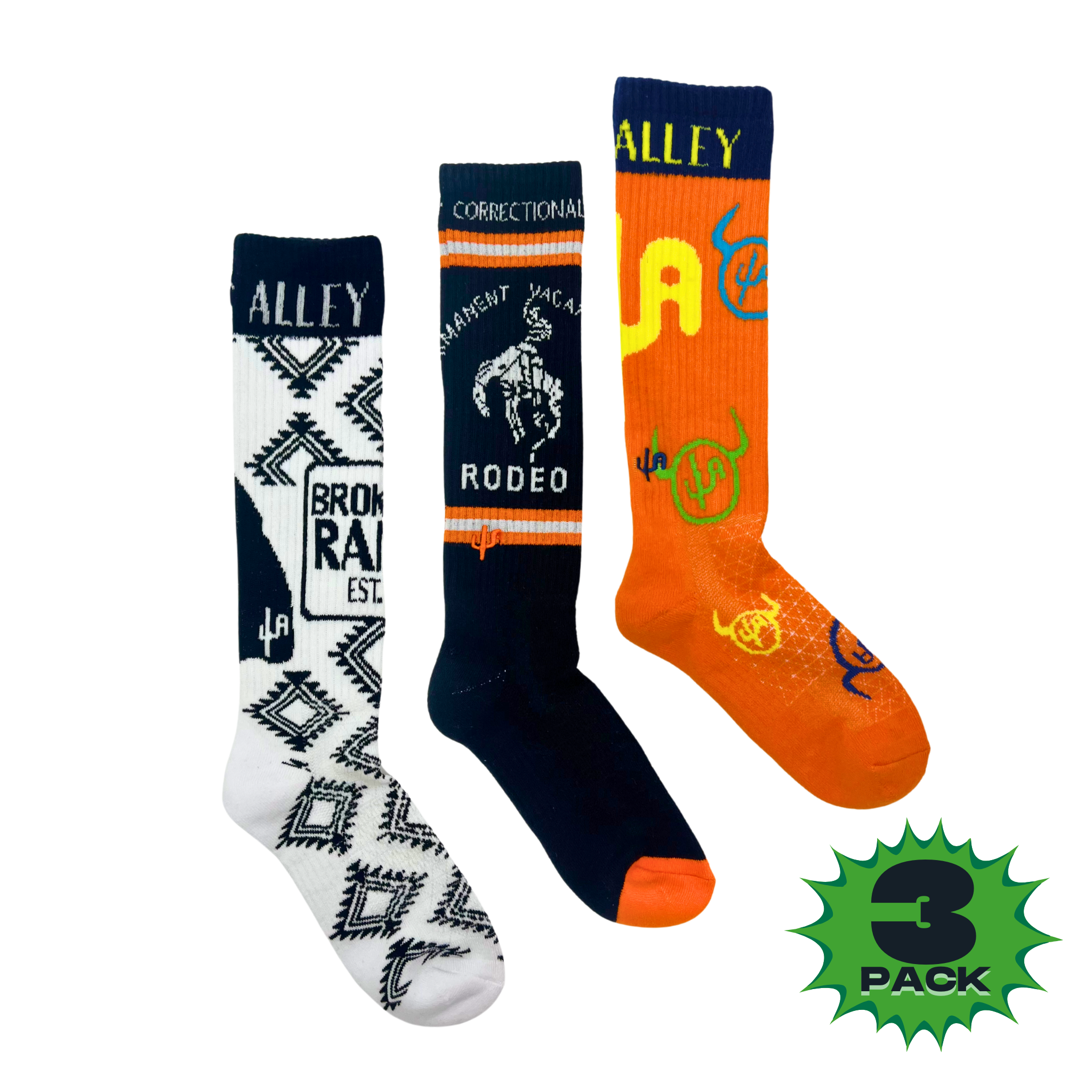 The Lucky 3 Pack | Cactus Alley Performance Boot Socks – Lucky Chuck™